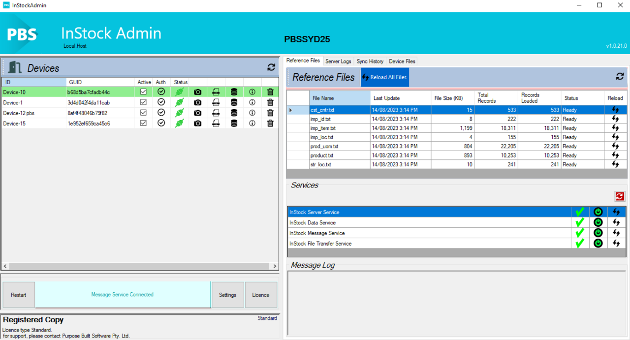 Instock Console – Download | Purpose Built Software